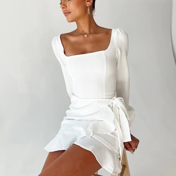 Princess Polly | Dresses | Princess Polly The Villa Mini Dress White ...